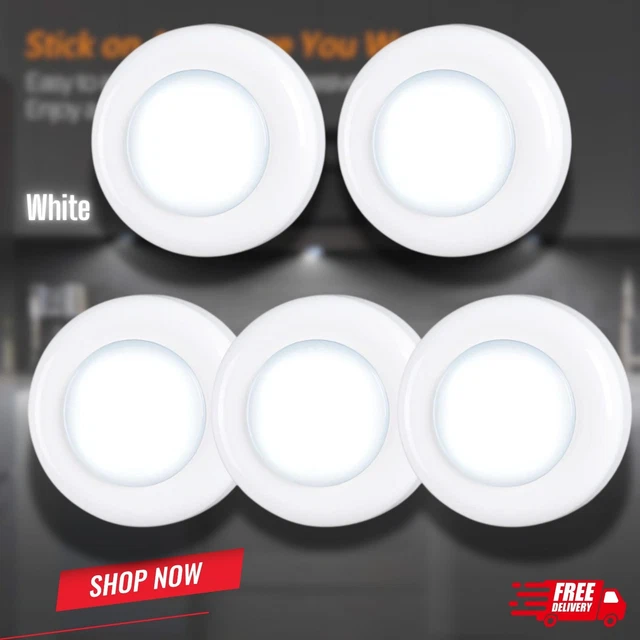 TAP LIGHT PUSH Lights, Stick on LED Touch Puck Light AAA Battery £13.95 ...