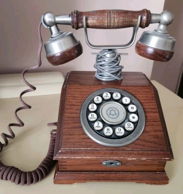 VINTAGE-STYLE WOODEN TELEPHONE – Western Electric Replica – Rotary Look ...