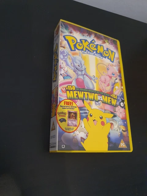 POKEMON THE FIRST Movie VHS Sealed with Black Star Promo Mewtwo Card ...