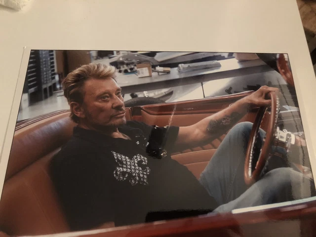 RARE PHOTO JOHNNY Hallyday au volant d'une voiture Los Angeles format ...
