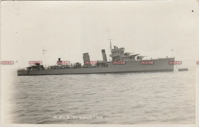 ROYAL NAVY RP Postcard. HMS "Woolston" Destroyer. Served WW1 & WW2. c ...