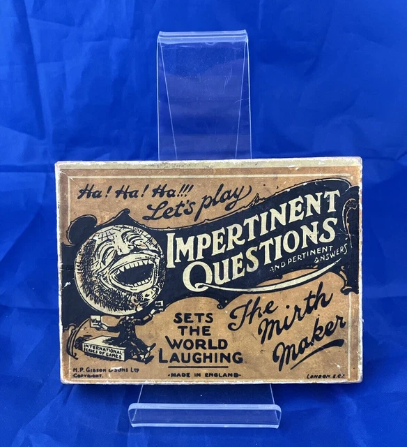 VINTAGE CARD GAME Impertinent Questions 1930's Gibson & Sons - FREE ...