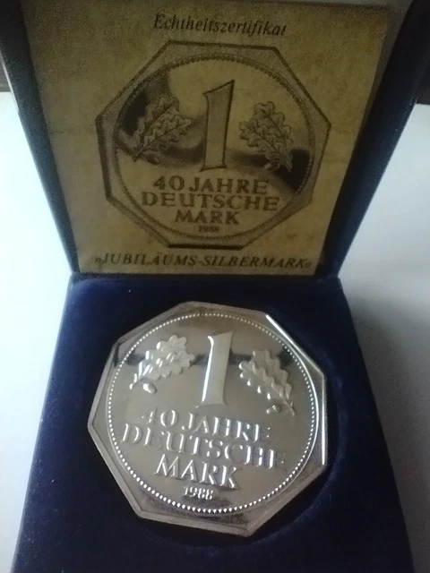 MEDAILLE 40 JAHRE Deutsche Mark DM 20g Feinsilber Sparkasse Deutsche Krebshilfe EUR 40,00 ...