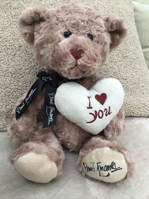 *DAVID EMANUEL * Designer Teddy Bear Plush Black Bow Ribbon Soft ...