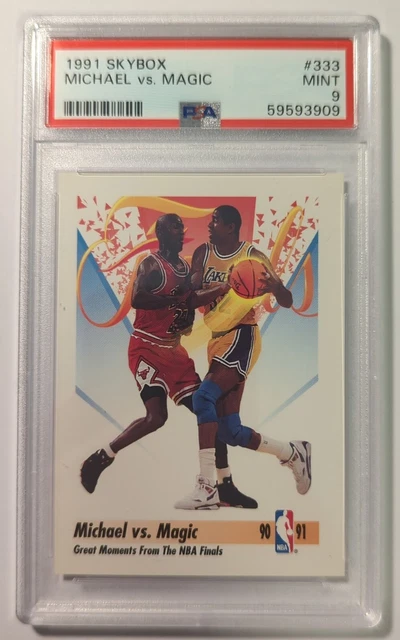1991-92 SKYBOX #333 Magic Johnson vs Michael Jordan PSA 9 EUR 13,78 ...