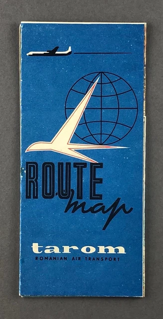 TAROM ROMANIAN AIR Transport Vintage Airline Route Map EUR 28,50 ...