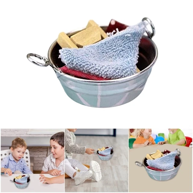 DETAILED MINI PLASTIC Washing Tub For Dollhouses Scene Kids Creative ...