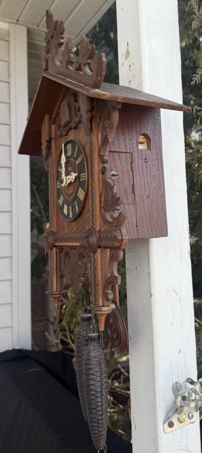 ANTIQUE C 1900 Gebruder Kuner Black Forest German Cuckoo Wall Clock ...