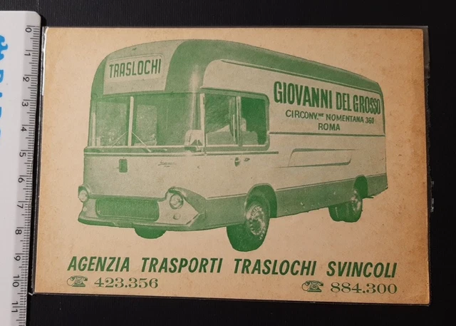 LOTTO PUBBLICITÀ MANIFESTO Volantino Traslochi Giovanni Del Grosso Roma ...