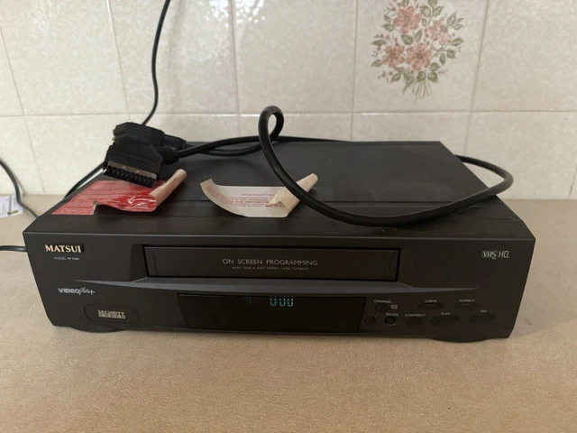 MATSUI VCR VHS VIDEO CASSETTE RECORDER Vintage VX1108 Black Grey Fully ...