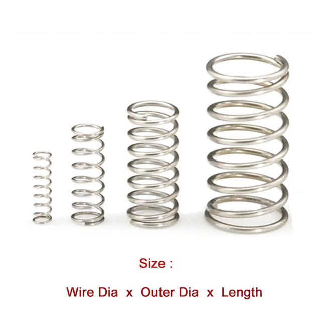 10PCS WIRE DIA 1.2 1.4/1.5mm 304 Stainless Steel OD 9-25mm Compression ...