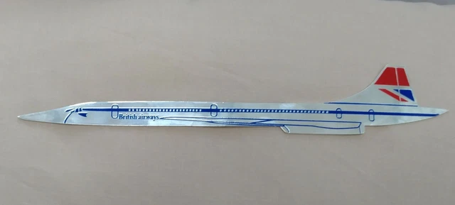 BRITISH AIRWAYS CONCORDE Silver Paper Cutter Jumbo Jet London New York ...