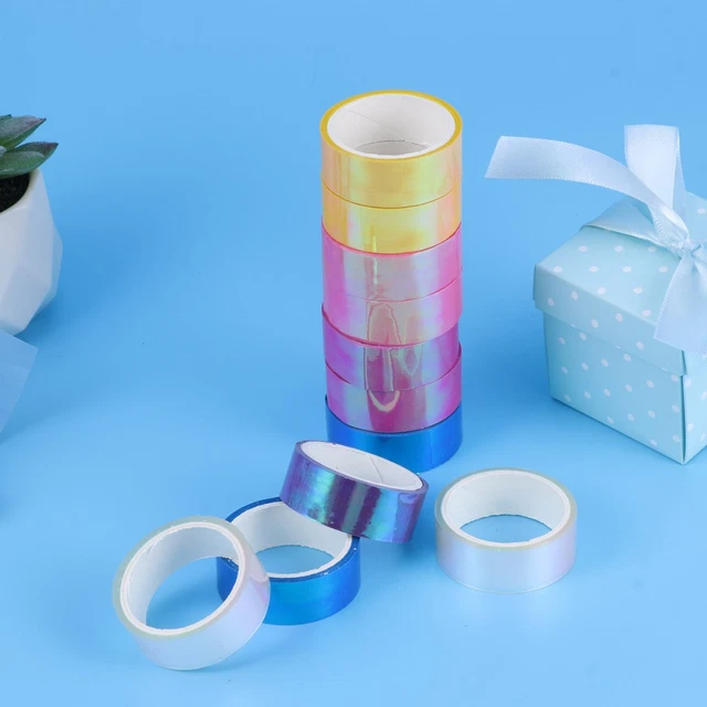 12 ROLLS DECORATIVE Waterproof Adhesive Graphic Tape Colorful Paper ...