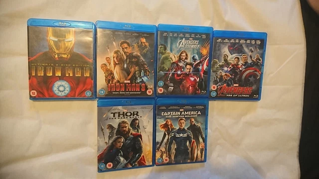 MARVEL CINEMATIC UNIVERSE Avengers Blu Ray Movie Collection Iron Man ...