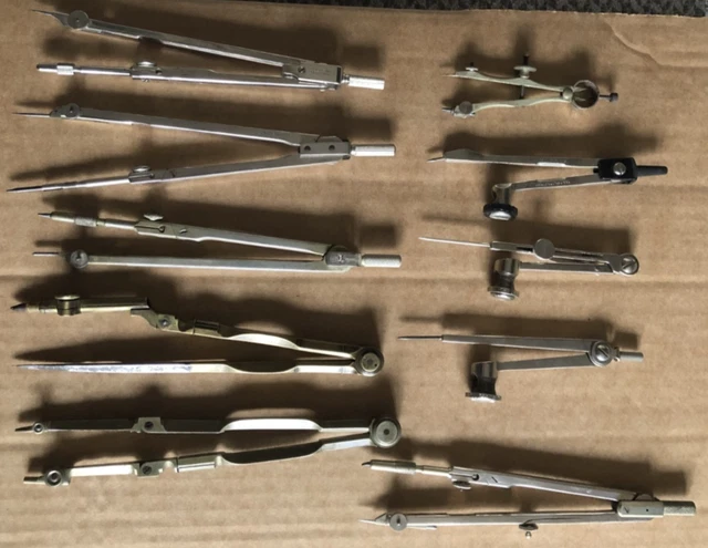 COLLECTION OF 10 Sets of Compasses / Compass Technical Drawing ...
