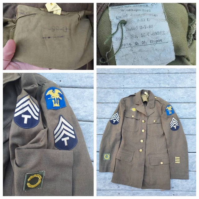 WW2 WWII US Army Amphibious Forces Wool 4 Pocket Class A Coat Jacket ...