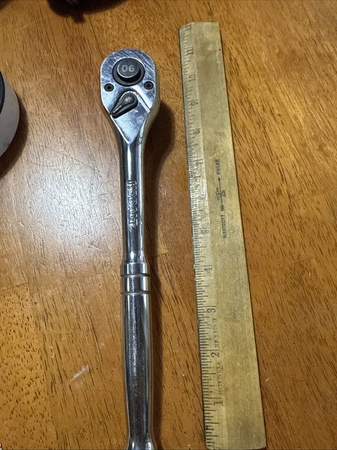 KOBALT 1/2& DRIVE Quick Release Ratchet Socket Wrench Chrome #337309 ...