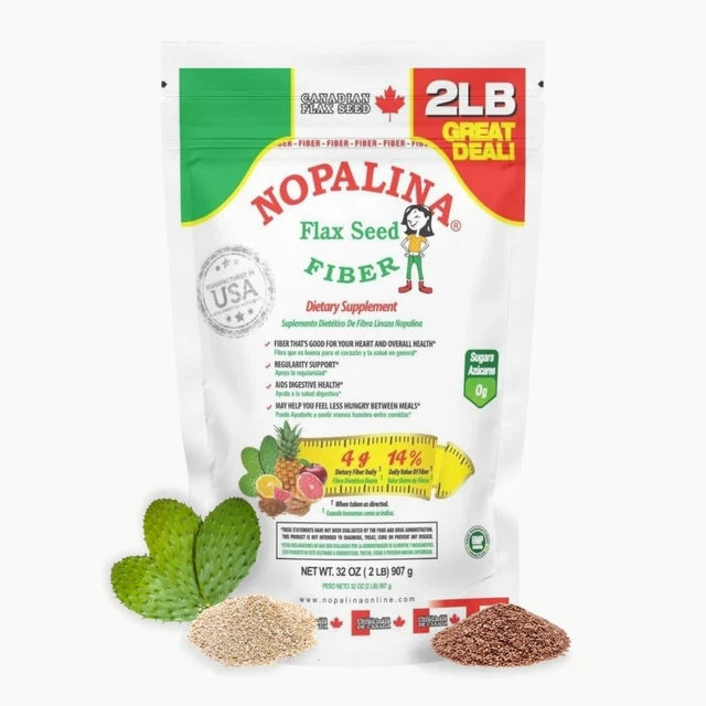 NOPALINA THE ORIGINAL | 2 Lb Bag | 60 Servings | Flax Seed, Psyllium ...
