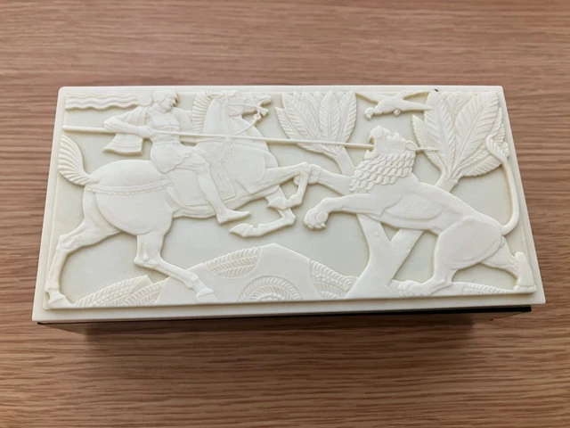 ART DECO 1930’S ELO WARE CIGARETTE BOX BEAUTIFULLY DETAILED GRECIAN ...