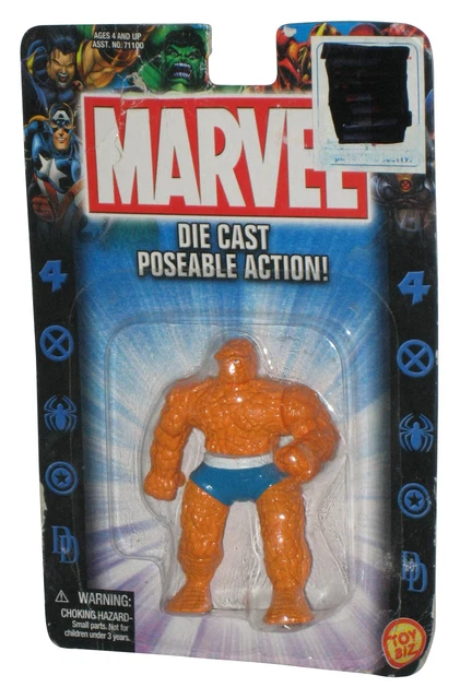 MARVEL FANTÁSTICO CUATRO Thing (2002) Die-Cast Poses Toy Biz Mini 6.3cm ...