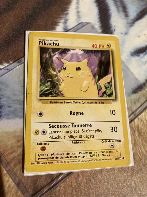 CARTE POKÉMON PIKACHU 58/102 Set de Base Wizards Edition 1 MTG NM Neuf ...