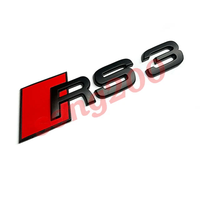 AUDI RS3 EMBLÈME noir mat 3D badge coffre arrière hayon pour Audi RS3 ...