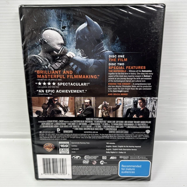 THE DARK KNIGHT Rises - DVD (Brand New Sealed) Region 4 PAL Special ...