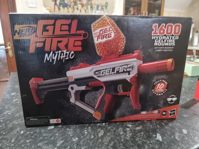 NERF BLASTER PRO Gelfire Mythic Full Auto Blaster & 1600 Gel Fire ...