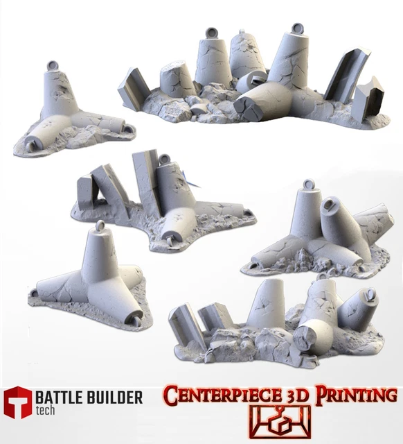 TANK TRAPS - 3d printed Tabletop Terrain Scenery 28mm for Wargaming $23 ...