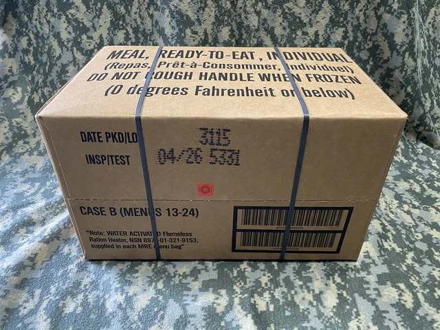 MRE US ARMY - Meals Ready to Eat - Case B, Insp. Date 04/2026, 12-Menüs ...