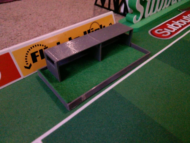SUBBUTEO STADIUM DUG out with base (3D printed Grey ) Green felt inlay ...