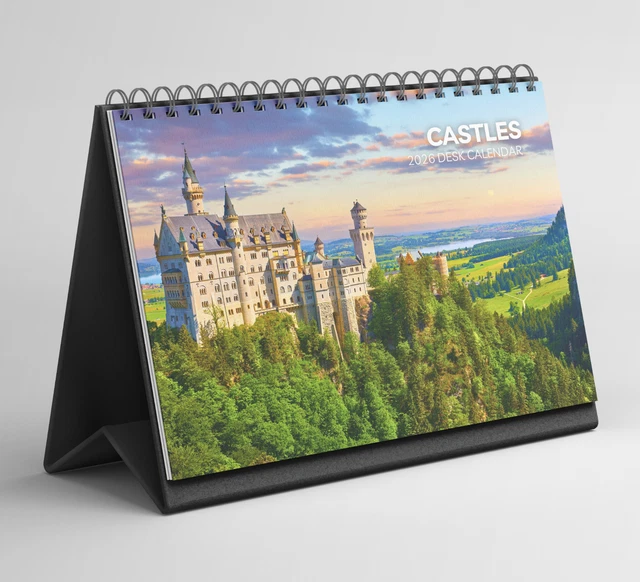 CASTLES DESK CALENDAR 2026-2027: Standing Flip Desktop Calendar £14.99 ...