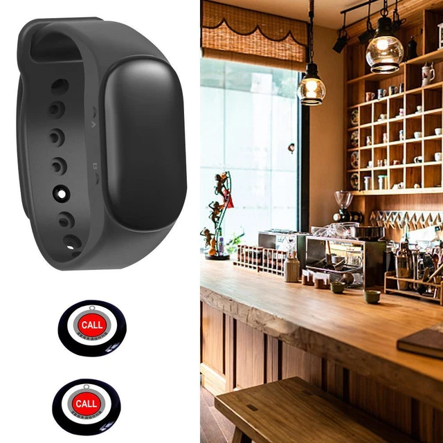 RESTAURANT PAGER WIRELESS Waiter Calling System Watch AU Button ...