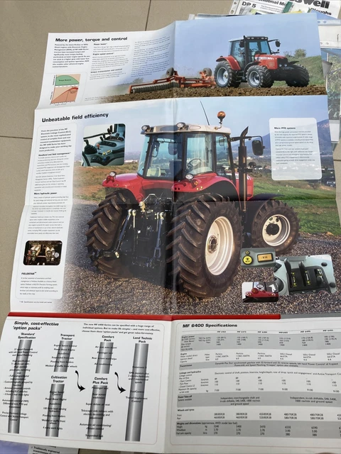 MASSEY FERGUSON TRACTOR Brochures MF7400 Tractor,MF6400 Huge Fold Out 2003/05 £12.99 - PicClick UK