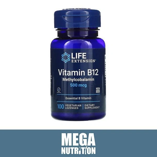 LIFE EXTENSION VITAMIN B12 500mcg Essential B Vitamin Boosts Energy 100 ...