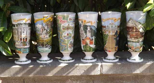 6 VERS. ERDINGER Weißbier Bierkrug Sammelkrug ,Edition Kössinger, Rhein ...