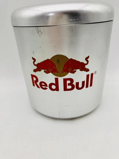 RED BULL ENERGY Drink Metal Ice Bucket Drink Holder Removable Liner Man ...