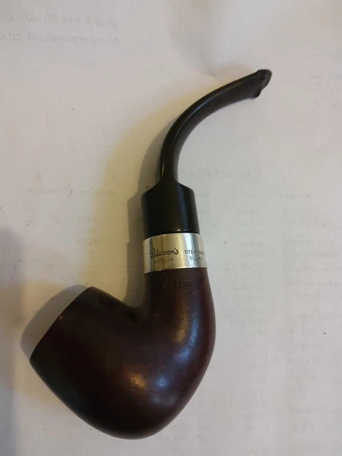 PETERSONS BRIAR & Silver Estate Smoking Pipe, 9s, 1979, Bent Billiard ...