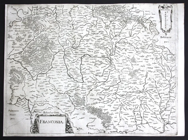 FRANCO SVIZZERO BAVIERA Germania Germany Mappa Incisione Antico 1672 ...