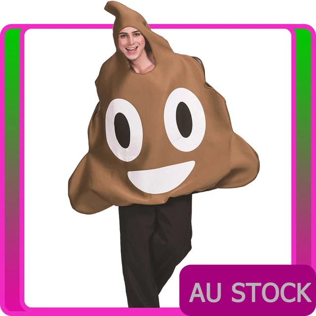 MENS POO EMOJI Costume Ladies Smiley Pooper Stag Do Funny Novelty Party ...