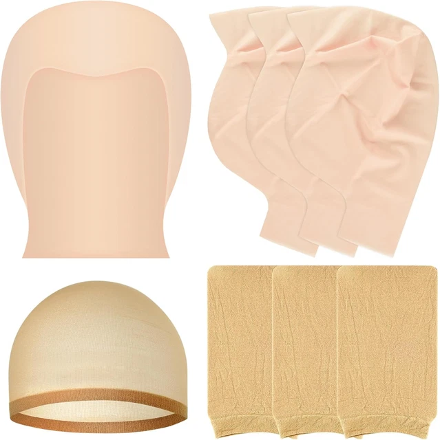 2/4/6/8 PACK HALLOWEEN Bald Cap for Woman, Makeup Latex Bald Head Caps ...
