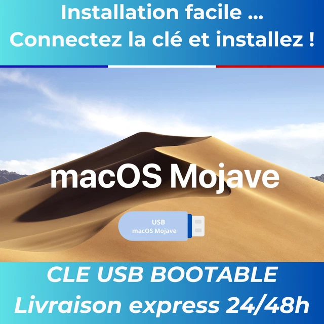 CLÉ USB BOOT Installation Mac OS Mojave Bootable Livraison Rapide 24/48h EUR 9,90 - PicClick FR