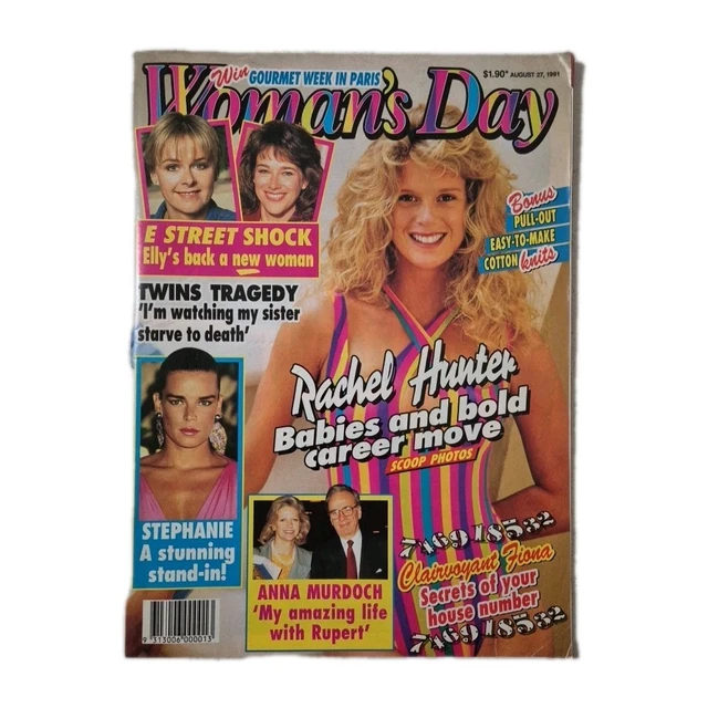WOMAN'S DAY VINTAGE Magazine August 27, 1991 Rachel Hunter, Princess ...