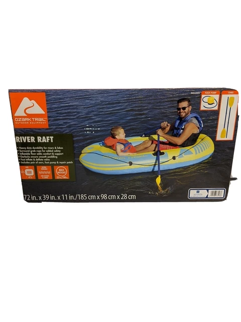 INTEX EXPLORER 200, 2-Person Inflatable Boat Set with French Oars and ...