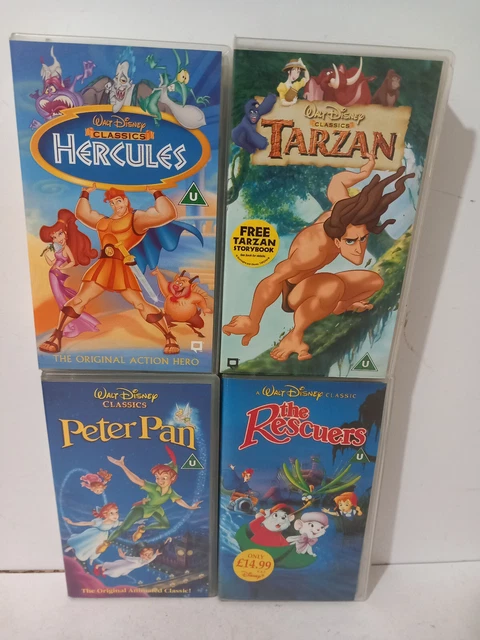 4 X DISNEY & Animated VHS Video Films Hercules Peter pan Tarzan etc EUR 11,68 - PicClick IT