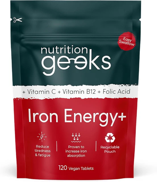 IRON TABLETS HIGH Strength 14mg - 365 Tablets, 12 Months Supply - Vegan ...