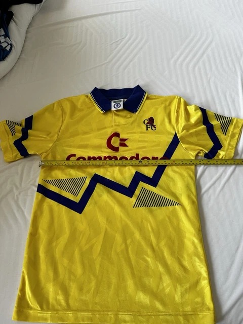 CHELSEA FC OFFICIAL SCORE DRAW RETRO 1990 COMMODORE THIRD AWAY SHIRT ...