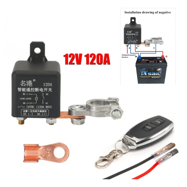 12V CAR BATTERY Disconnect Cut Off Isolator Switches Kit Wireless ...