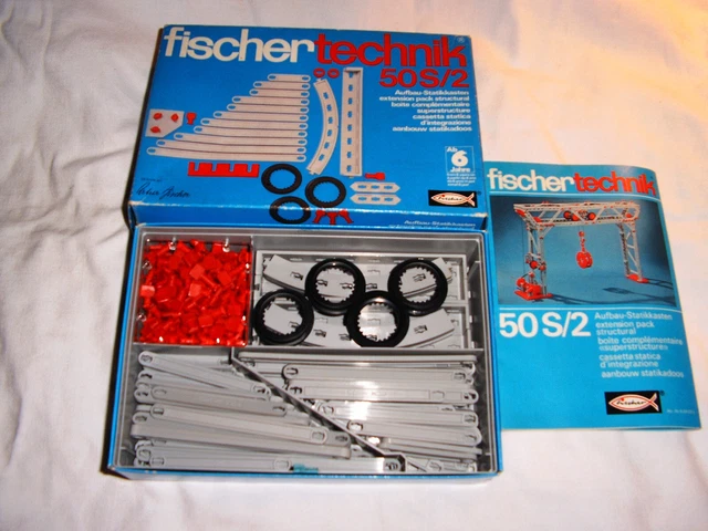 FISCHERTECHNIK BAUKASTEN 50 S/2 1/2,*Statik*, OVP mit Anleitung, TOP ...
