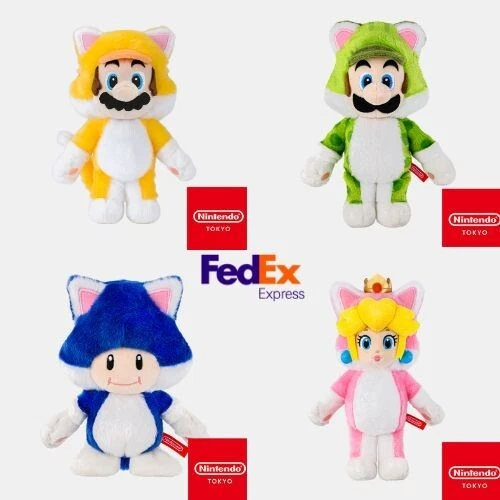 NINTENDO STORE TOKYO Mascot Super Mario Bros Power Up CAT Keychan SET ...